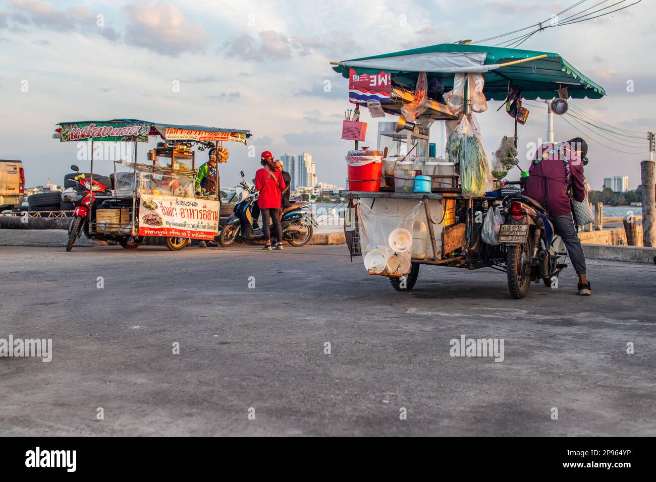 mobile Thai food stand coupled with a motorbike in Thailand Asia Stock ...