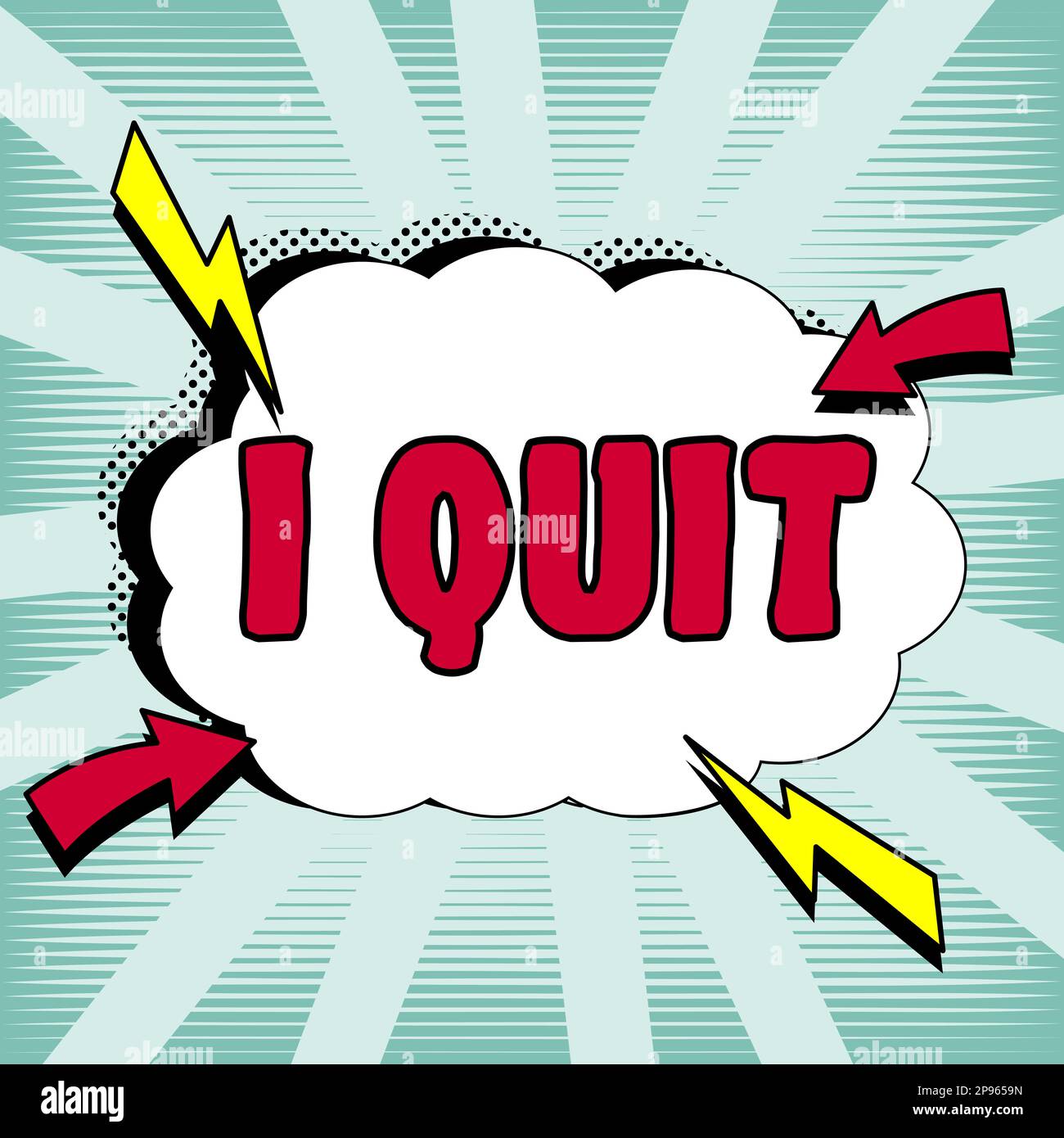 Text sign showing I Quit. Word Written on stop doing something or leave ...