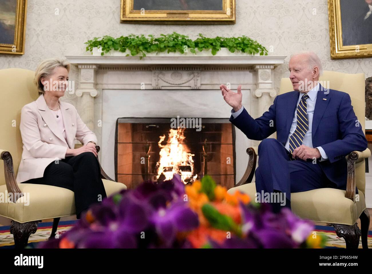President Joe Biden meets with European Commission President Ursula von ...