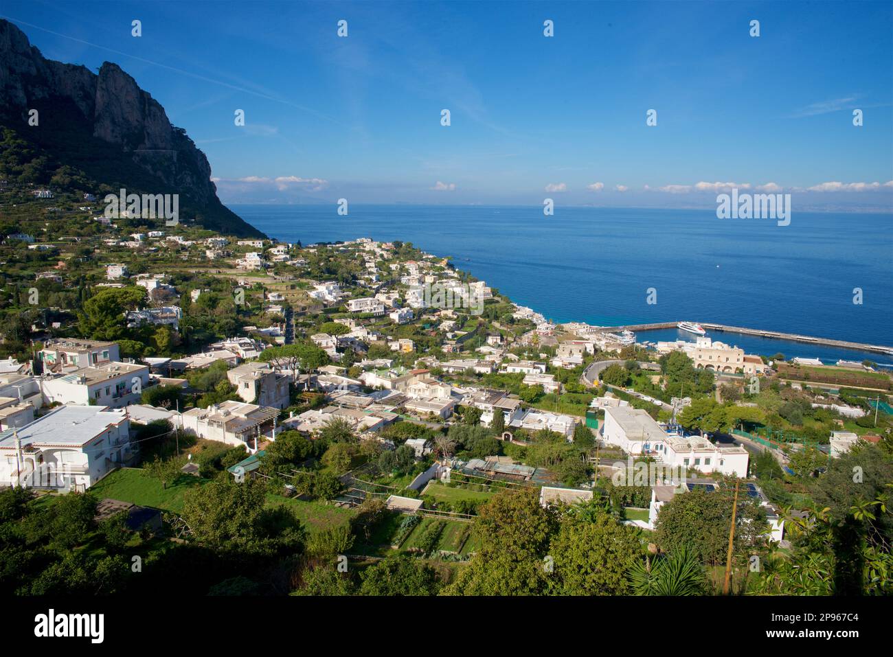 View NNW across Capri and the Gulf of Naples from the Piazzetta di ...