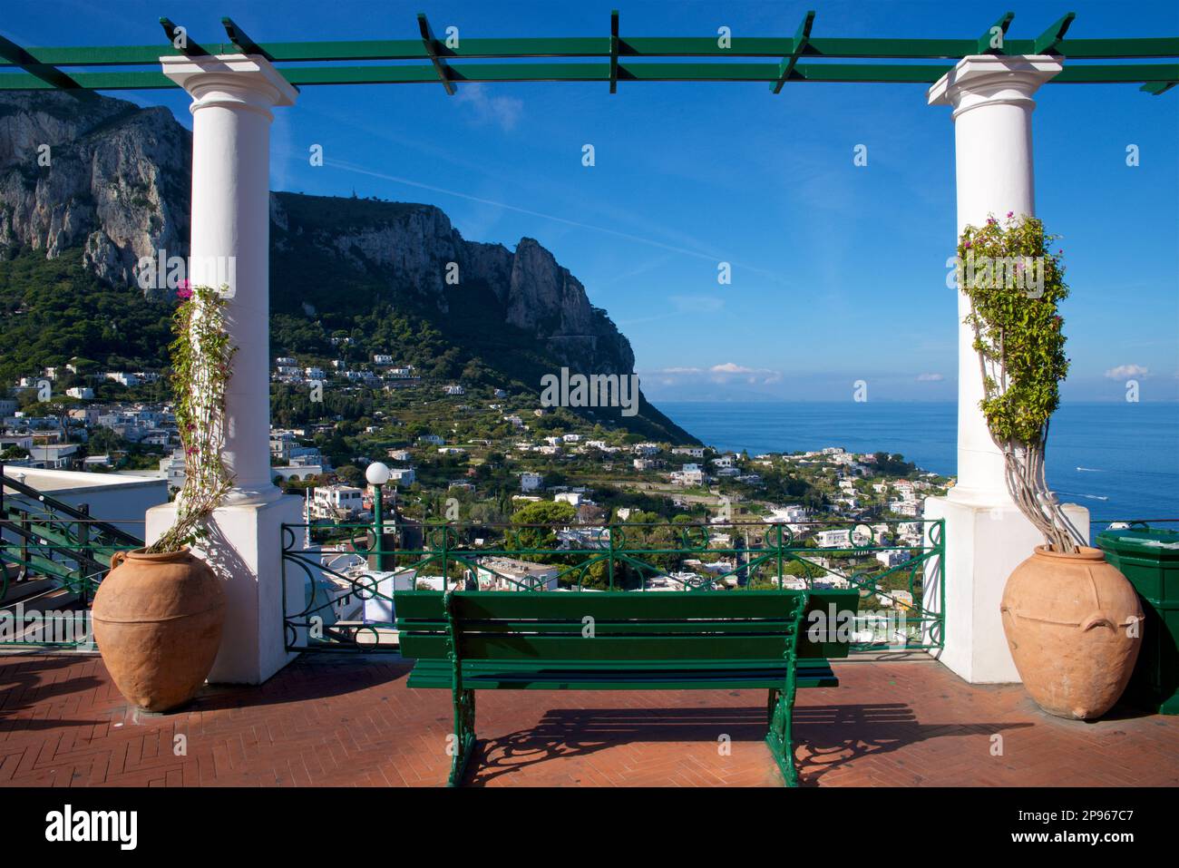View NNW across Capri and the Gulf of Naples from the Piazzetta di ...