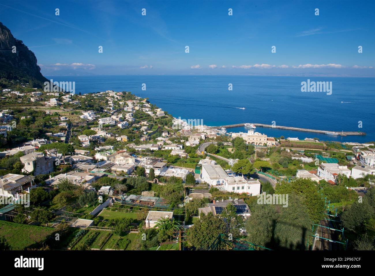 View NNW across Capri and the Gulf of Naples from the Piazzetta di ...