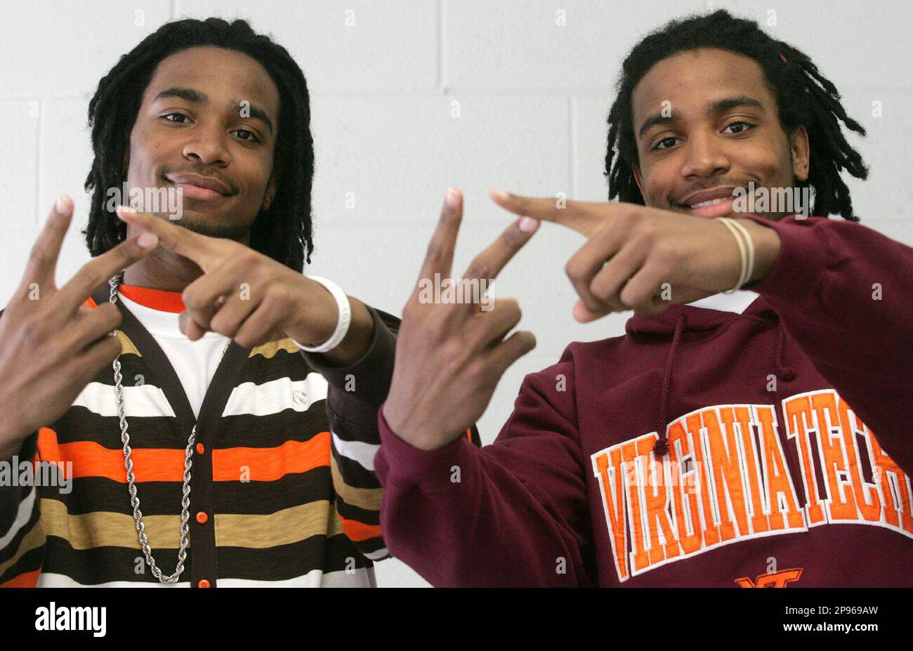 Marlboro County High School twins Tyrell, left, and Tariq Edwards show ...
