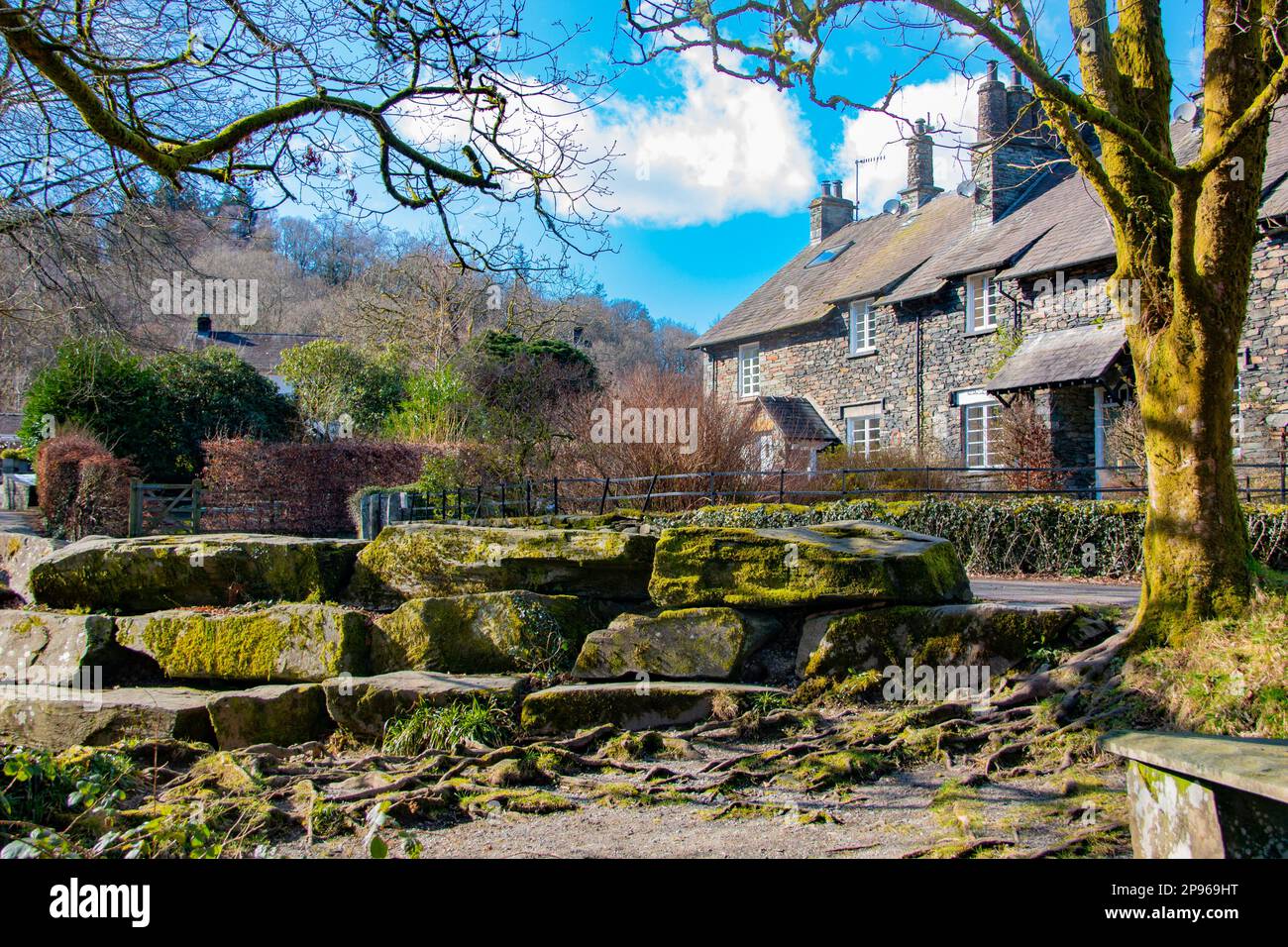 The beautiful village of Skelwith Bridge, Lake District National Park ...