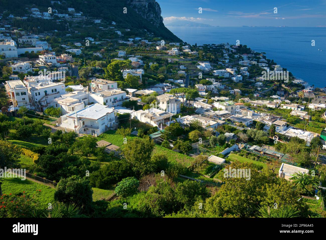 View NNW across Capri and the Gulf of Naples from the Piazzetta di ...