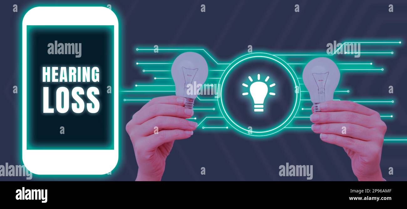 Conceptual display Hearing Loss. Word for is partial or total inability ...