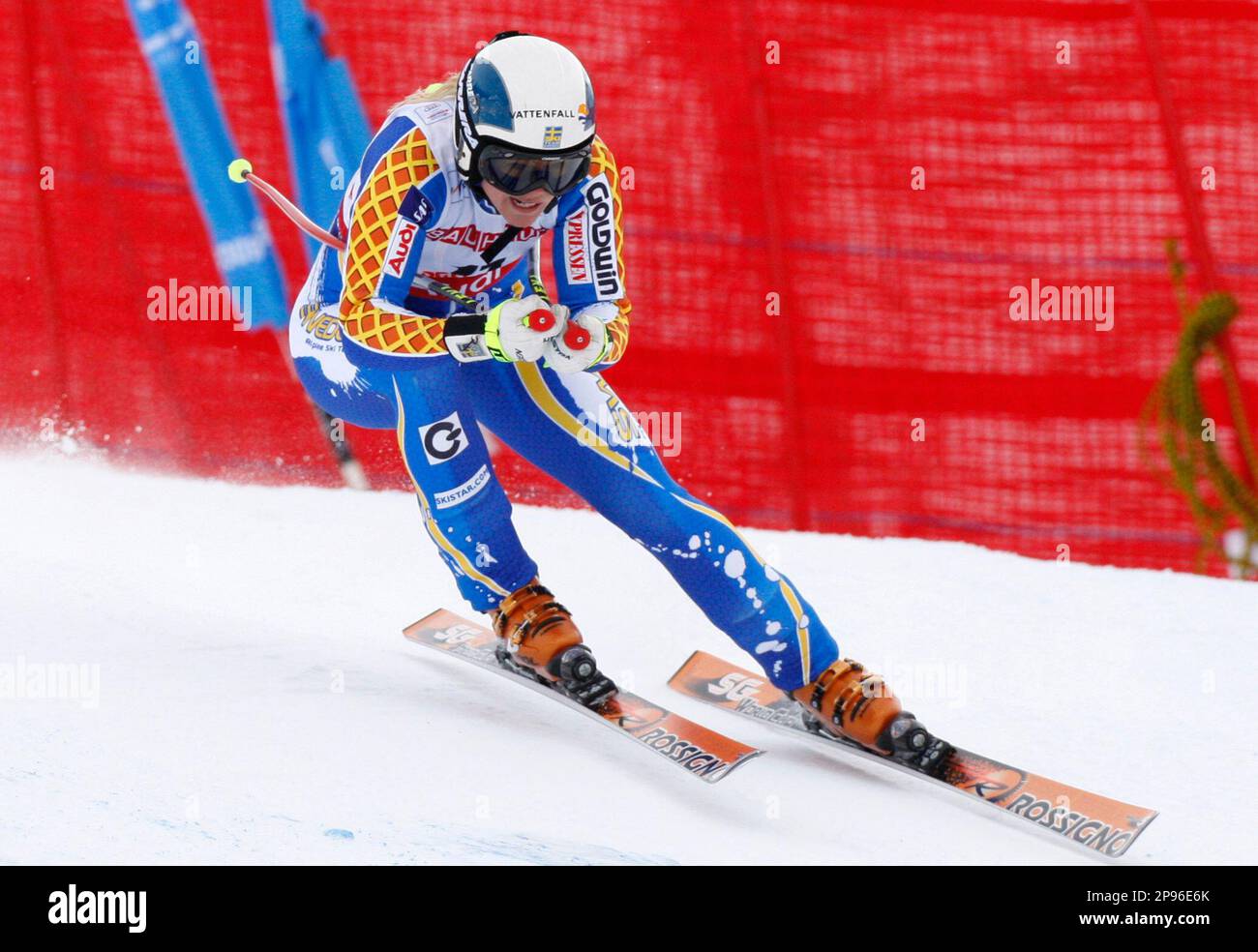 Sweden's Jessica Lindell-Vikarby races during the women's super g race ...