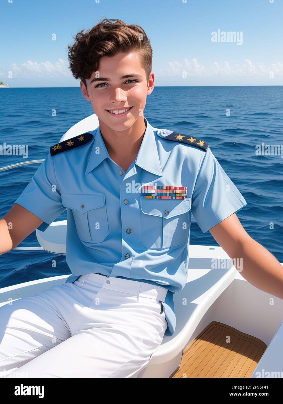 Illustration of a smiling sea captain hi-res stock photography and ...