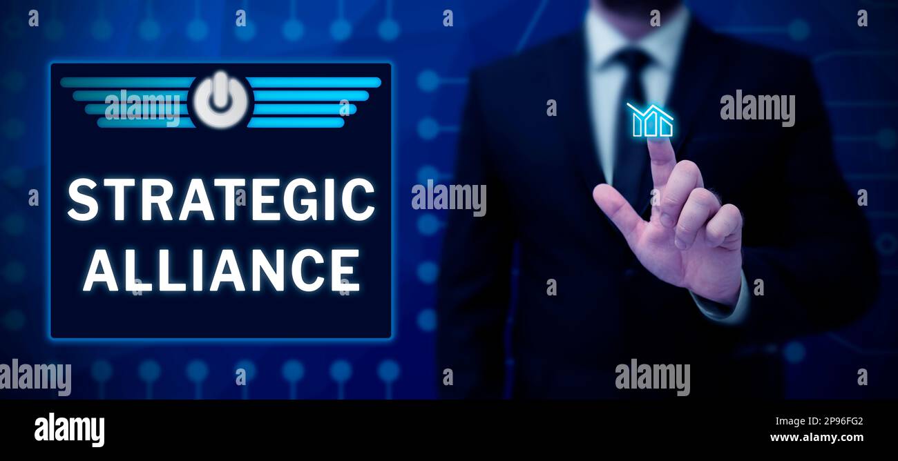 Conceptual display Strategic Alliance. Internet Concept a bond between ...