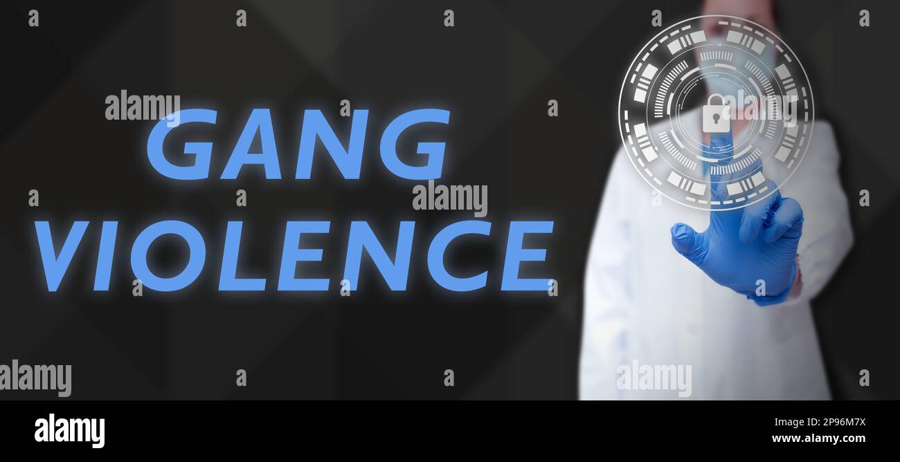 Conceptual display Gang Violence. Business overview infringement of the ...