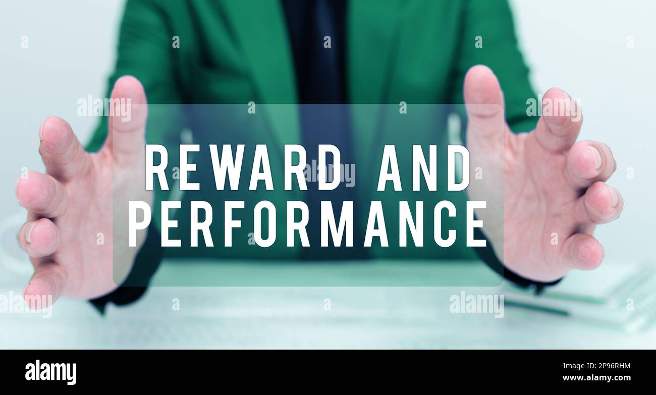 Text showing inspiration Reward And Performance. Word Written on Given ...