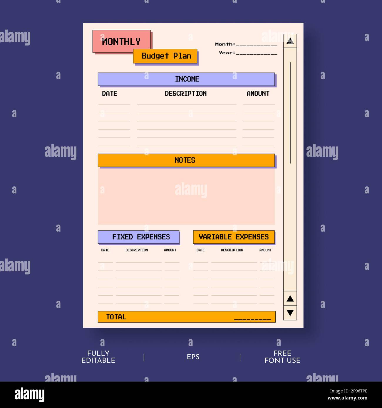 Personal monthly and weekly budget planner, finance, income and ...