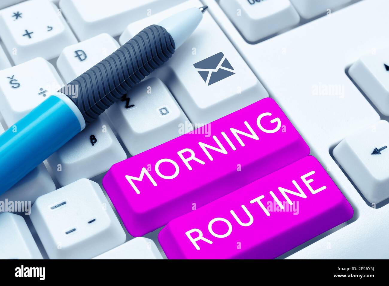 Hand writing sign Morning Routine. Business showcase initiation of ...