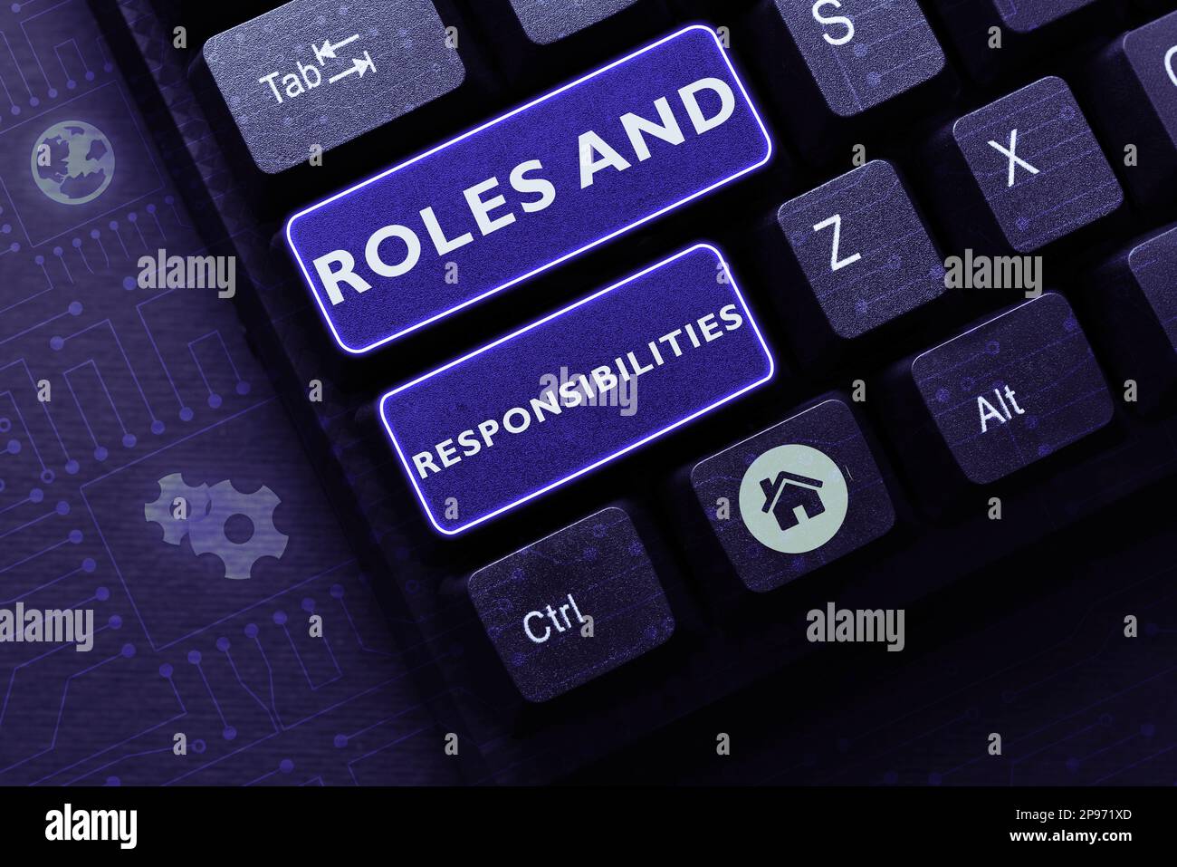 Conceptual caption Roles And Responsibilities. Internet Concept ...