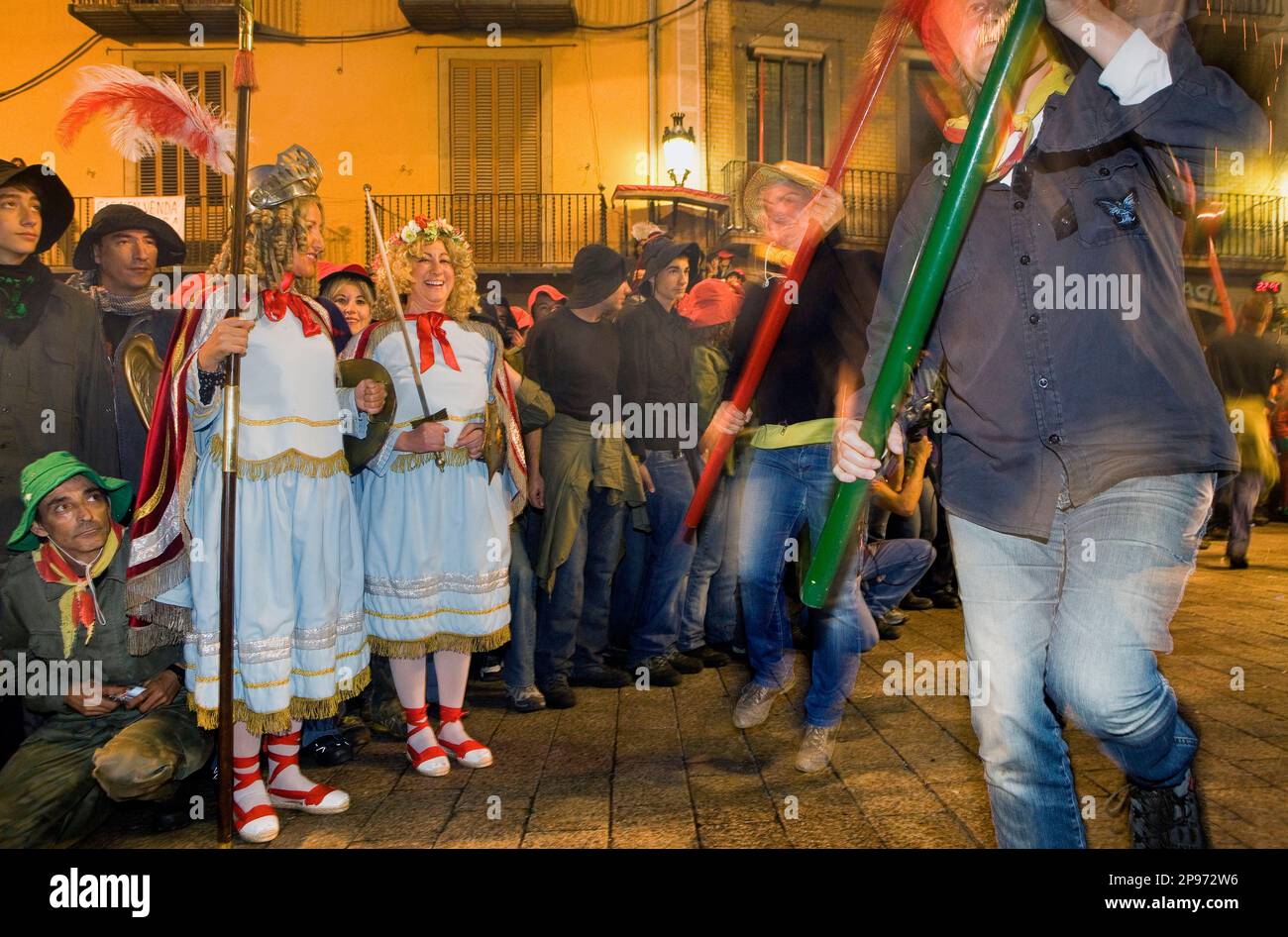 Angels and `Maces´(mazas-maces).Plaça de Sant Pere. La Patum ...