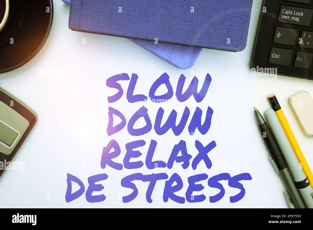 Inspiration showing sign Slow Down Relax De Stress. Business concept ...