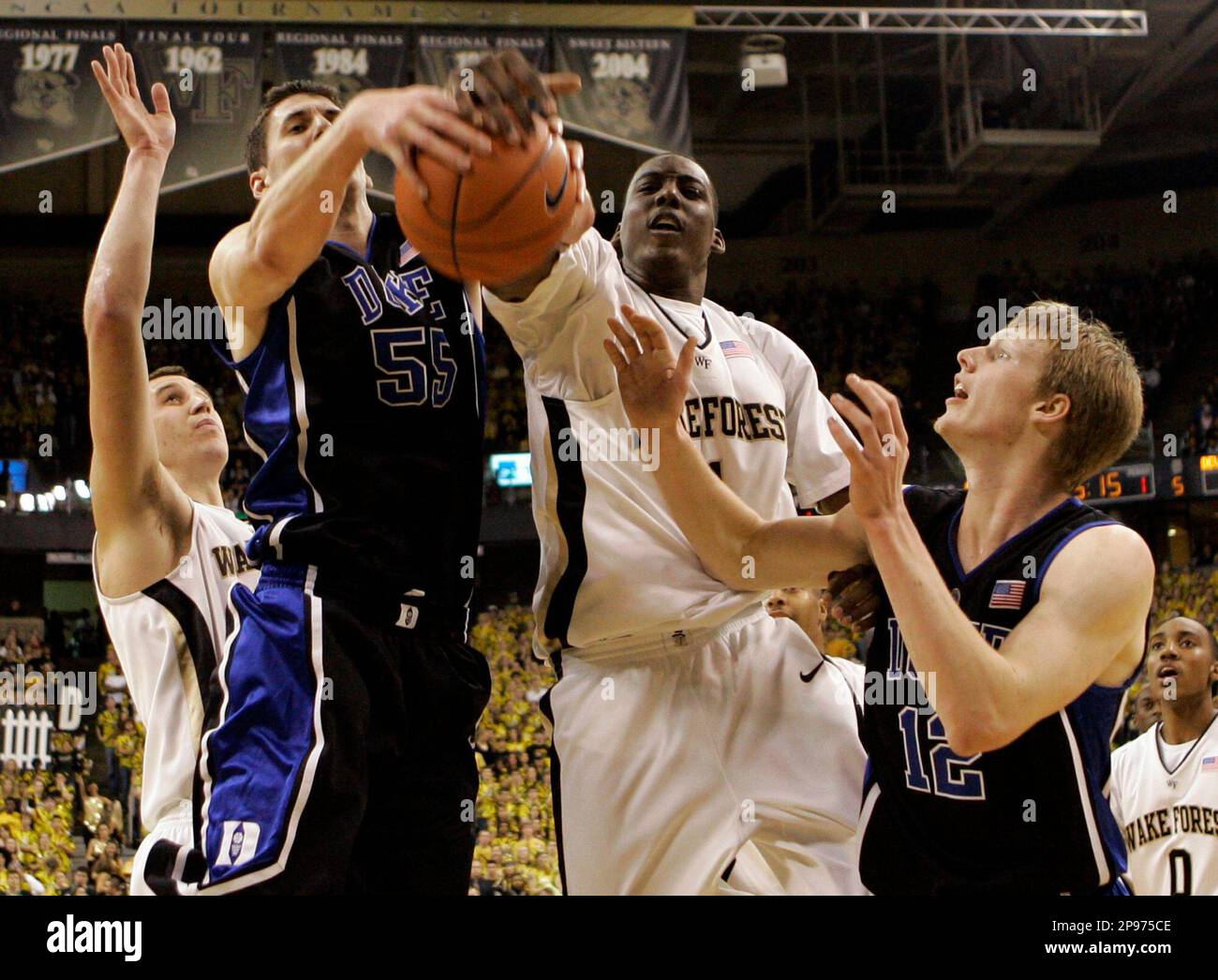 Wake Forest players Al-Farouq Aminu, second from right, and Chas ...