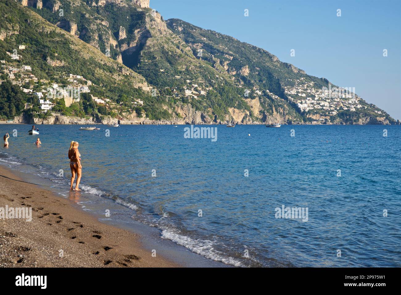 Positano beach swimmer hi-res stock photography and images - Alamy