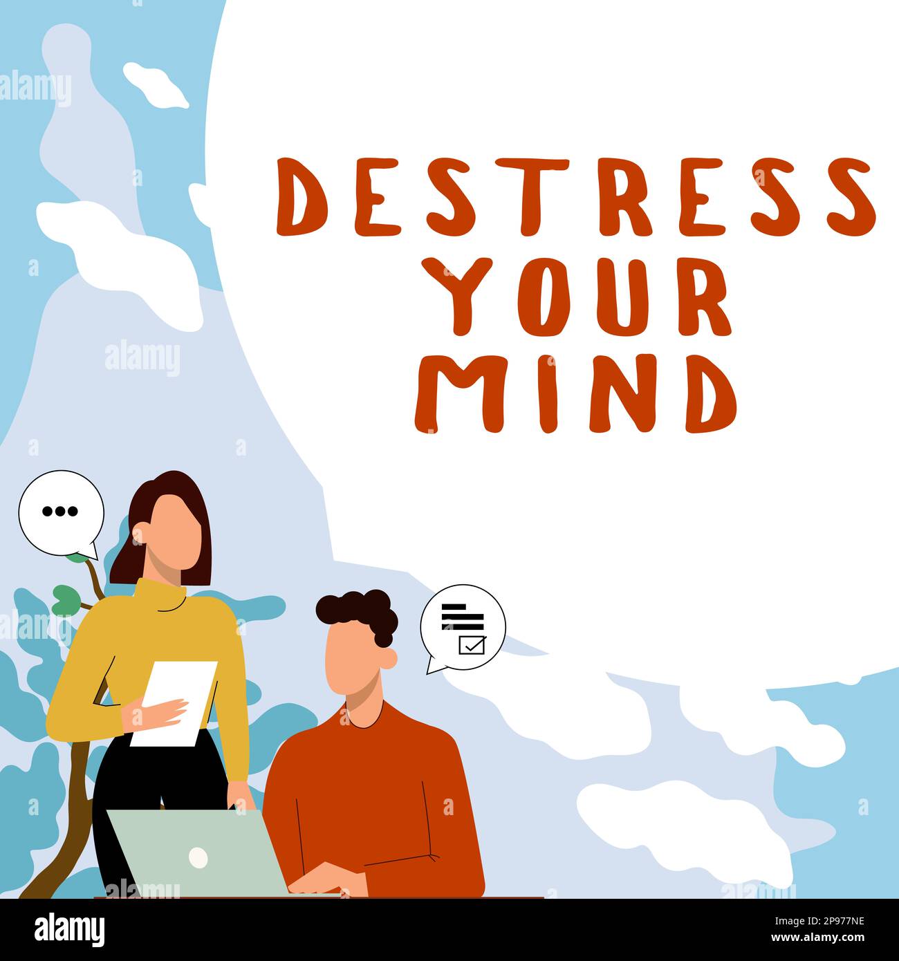 Hand writing sign Destress Your Mind. Concept meaning to release mental ...