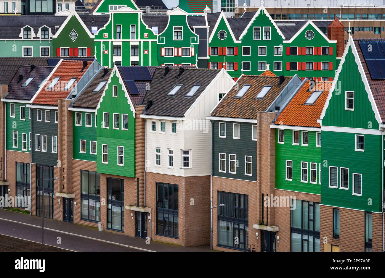 New neighbourhood in Zaandam, modern dutch houses with architecture ...