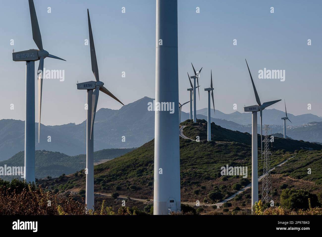 Aerial view wind turbine spain hi-res stock photography and images - Alamy