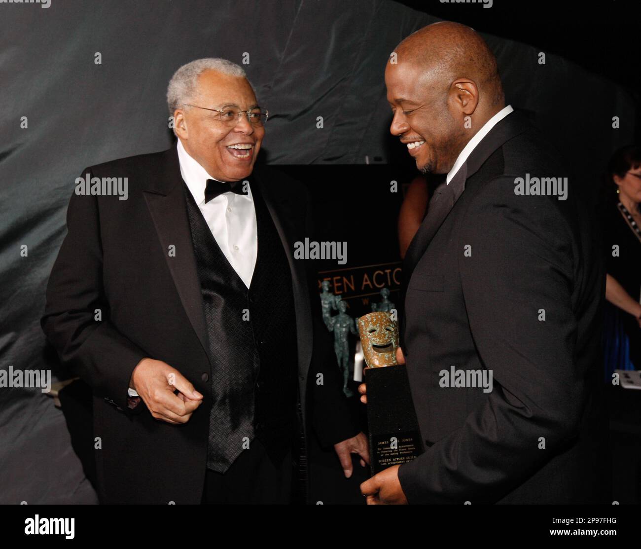 Actors James Earl Jones, left, and Forest Whitaker during the 15th ...