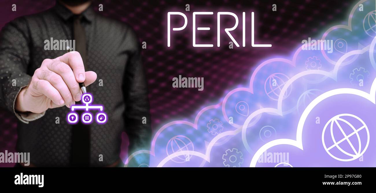 Conceptual caption Peril. Business approach indicates something ...