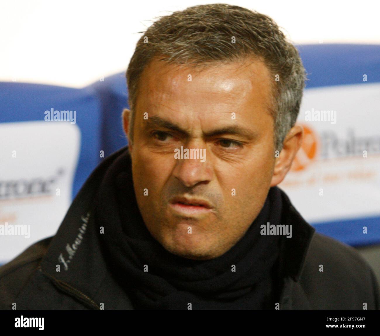 Inter Milan coach Jose' Mourinho, of Portugal, grimaces during a Serie ...