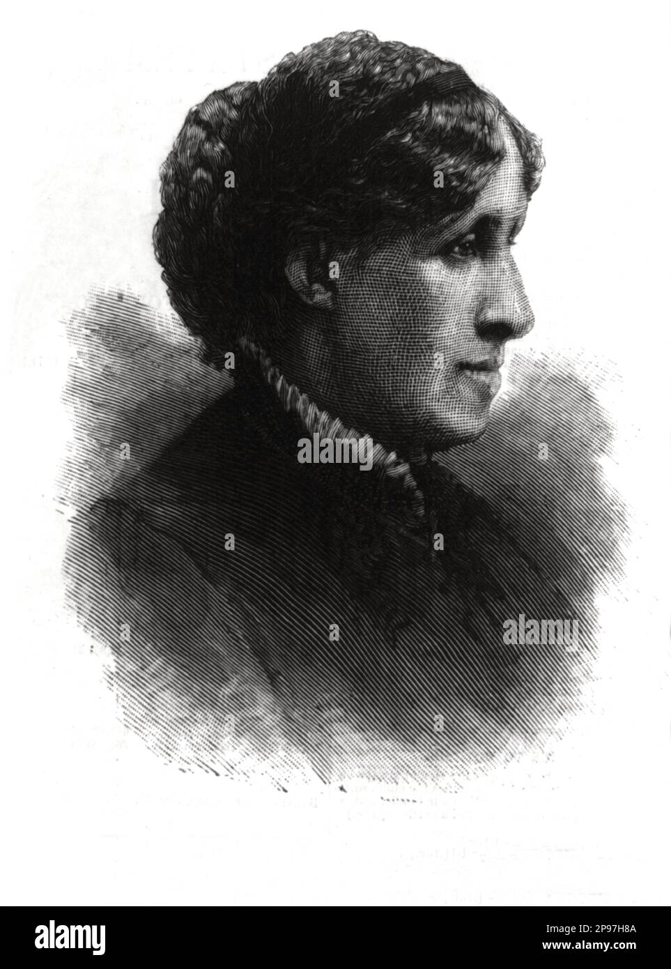 1888 , USA : Portrait of american woman writer and novelist LOUISA MAY ...