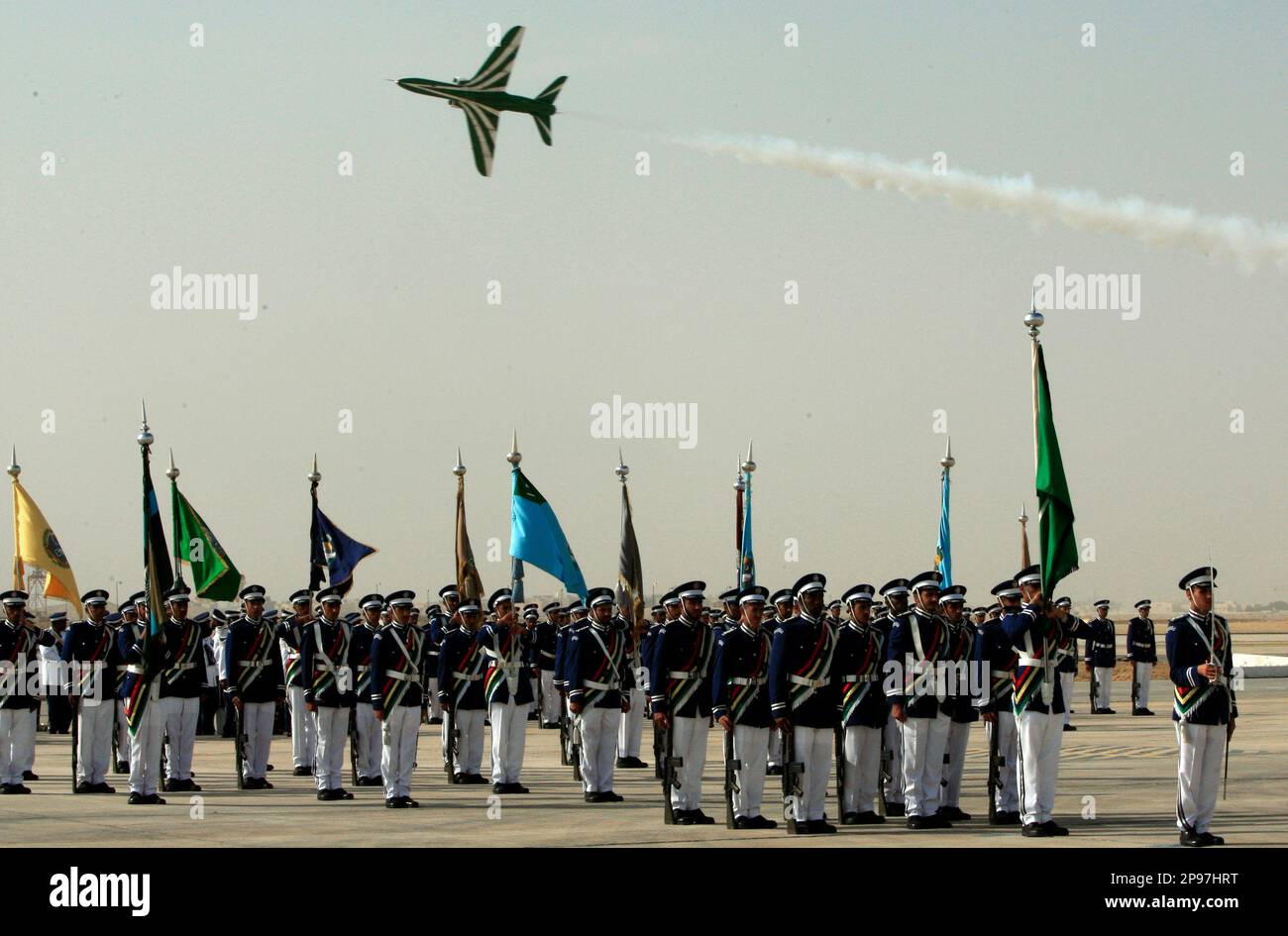Saudi air force officers march during a graduation ceremony at King ...