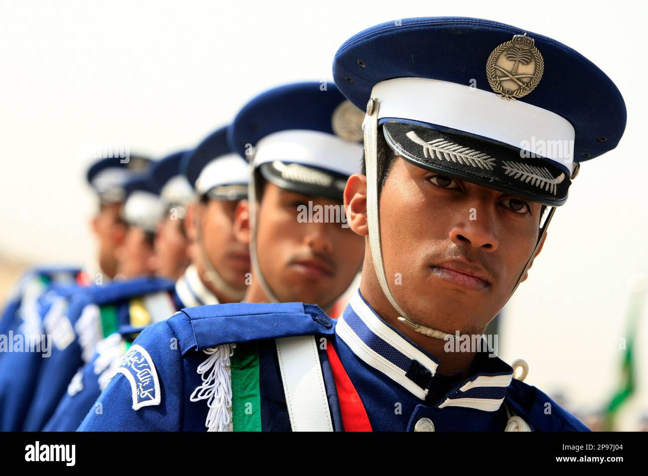 Saudi air force officers march during a graduation ceremony at King ...