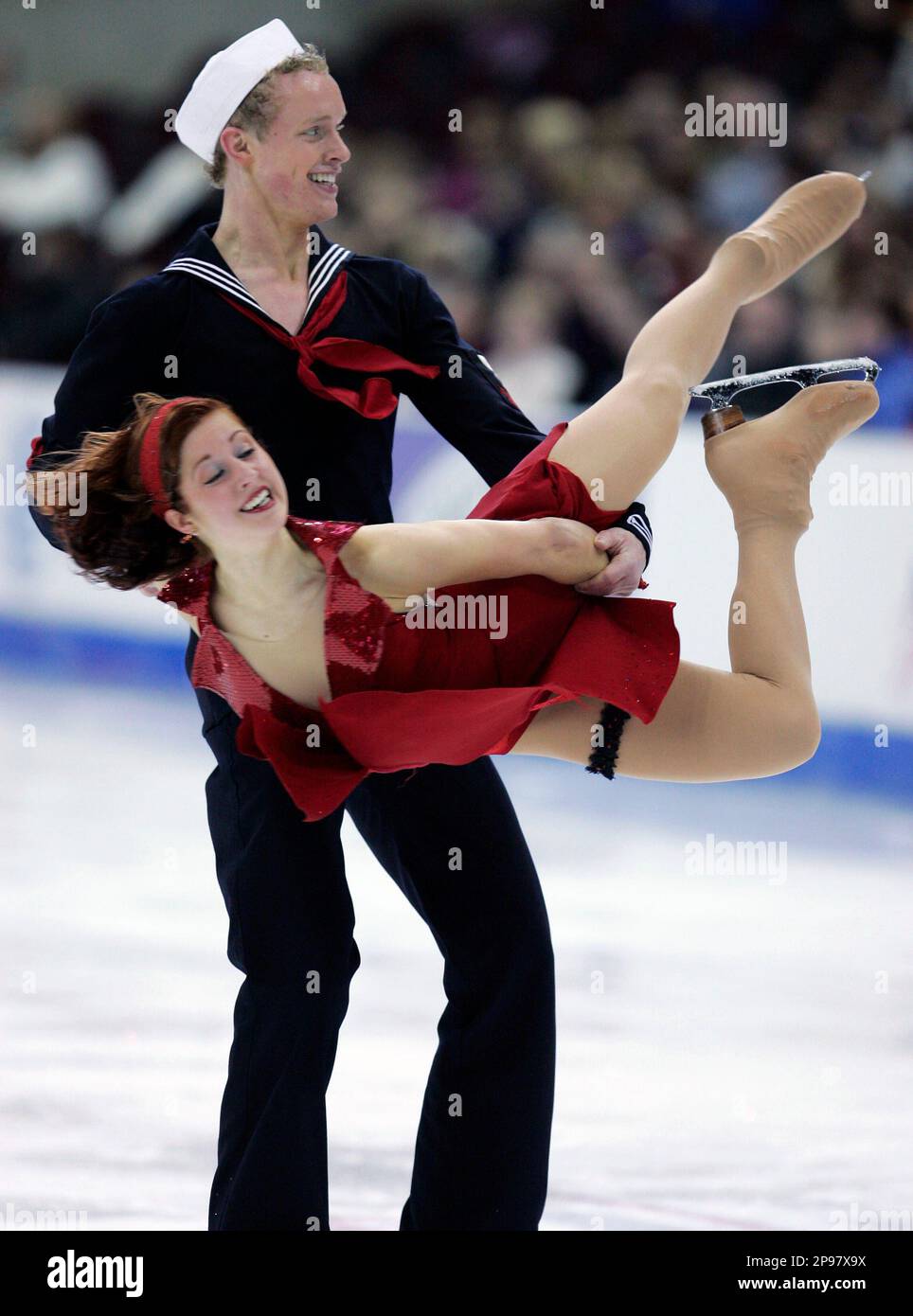 Emily Samuelson, bottom, and Evan Bates perform during the original ...