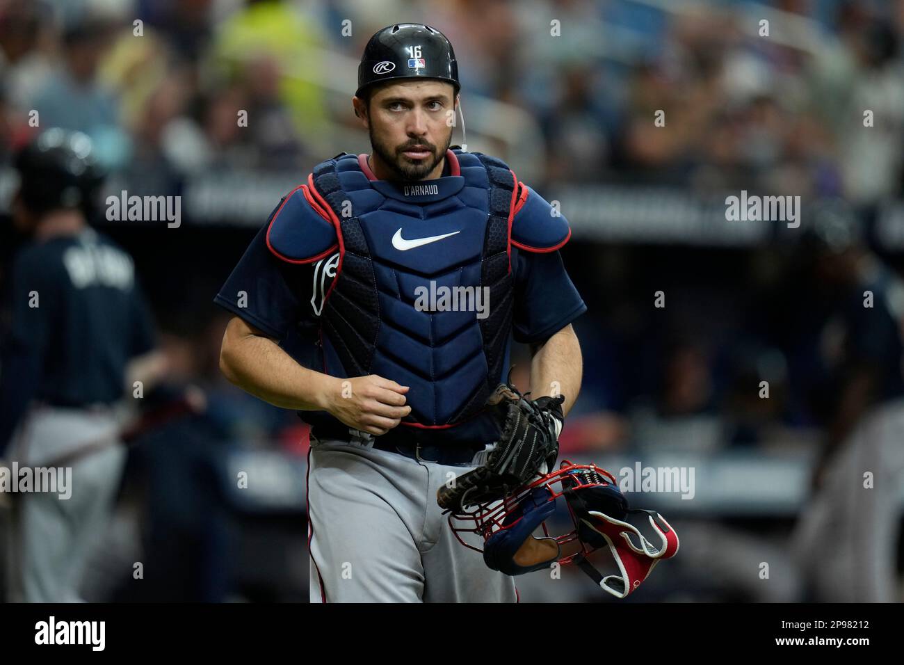 Atlanta Braves catcher Travis d'Arnaud against the Tampa Bay Rays ...