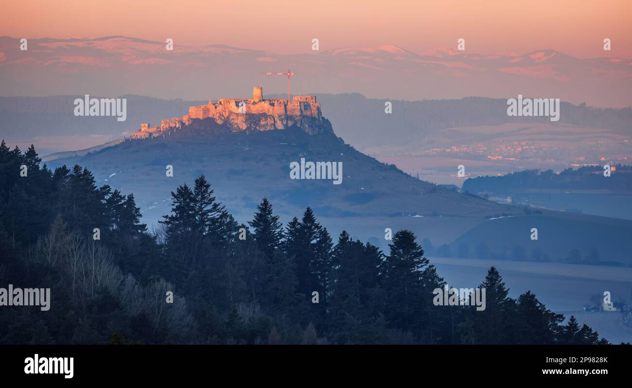 Beautiful spis castle sunrise hi-res stock photography and images - Alamy