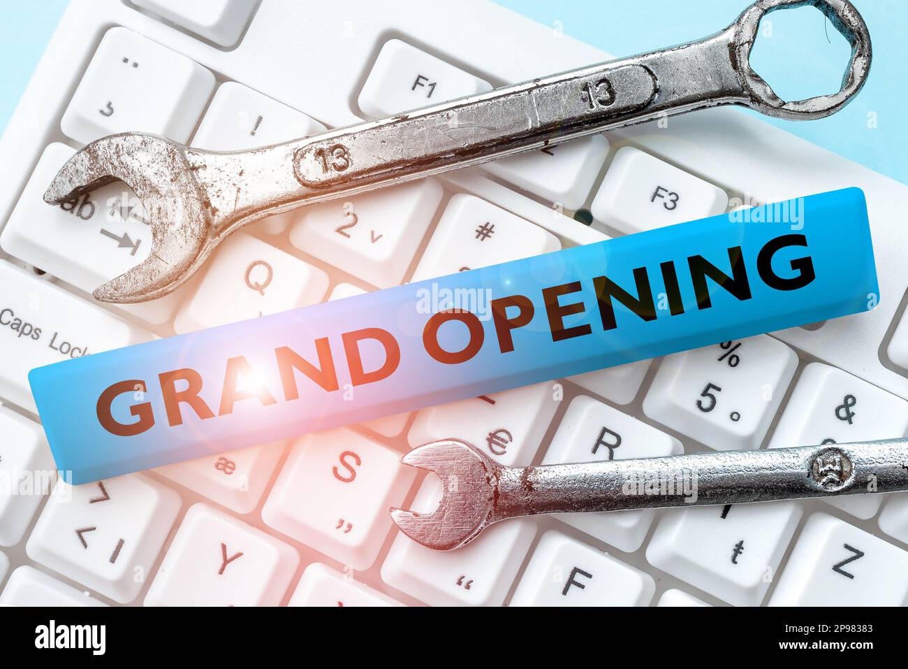 Conceptual display Grand Opening. Business showcase Ribbon Cutting New ...