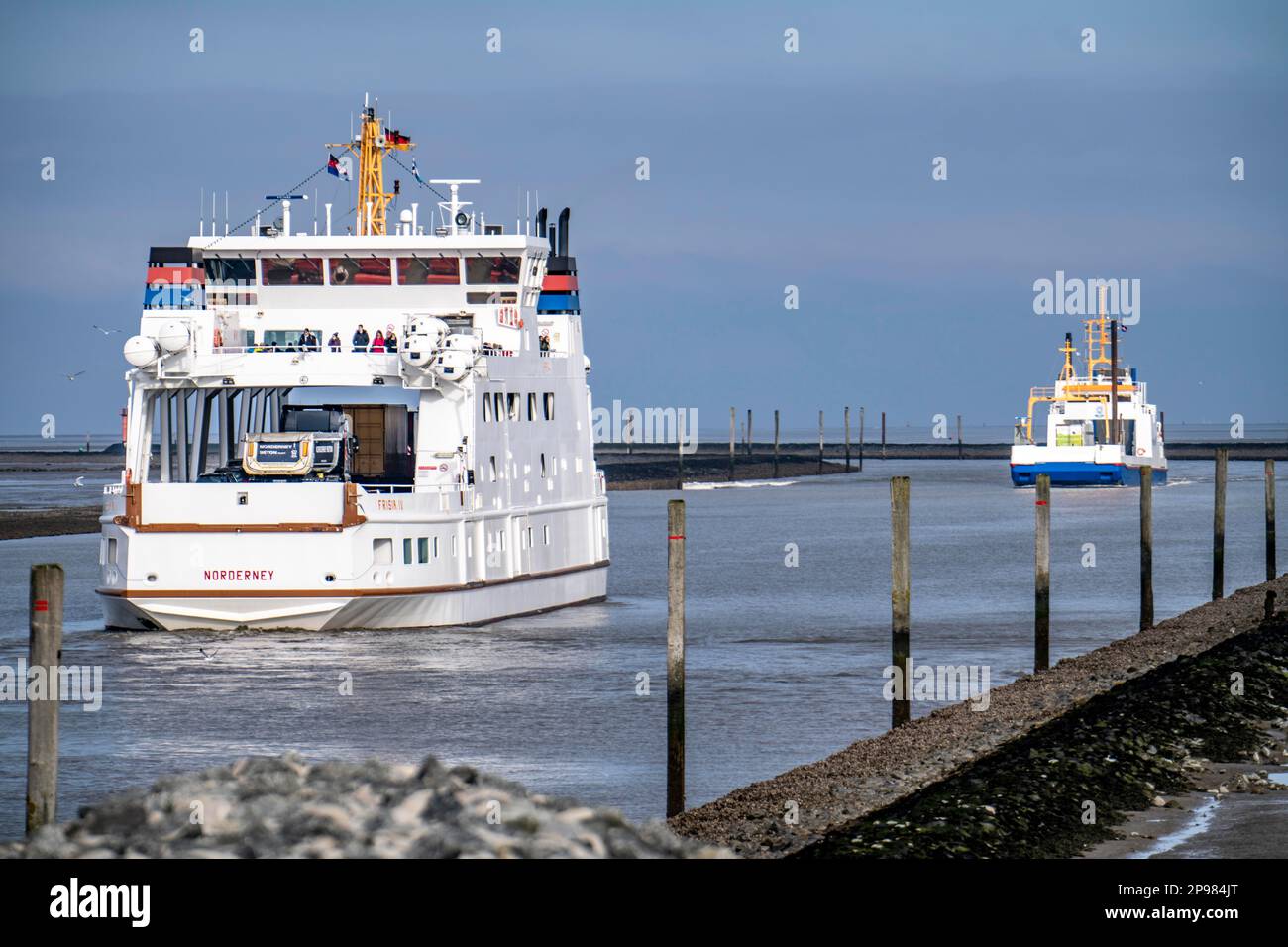 Ferry from Norddeich to the island of Norderney, for vehicles and ...
