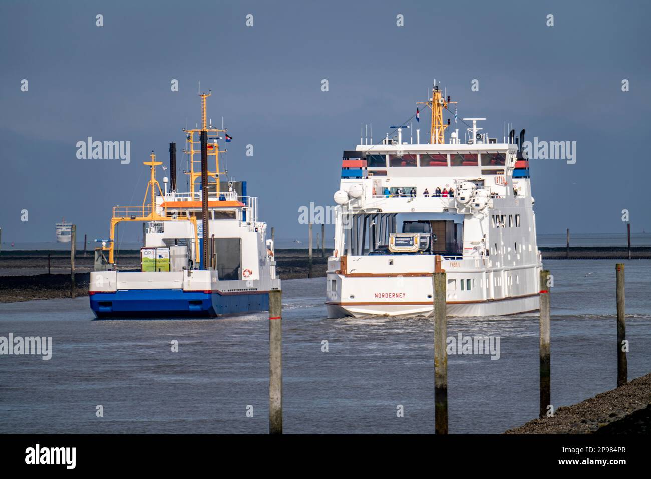 Ferry from Norddeich to the island of Norderney, for vehicles and ...