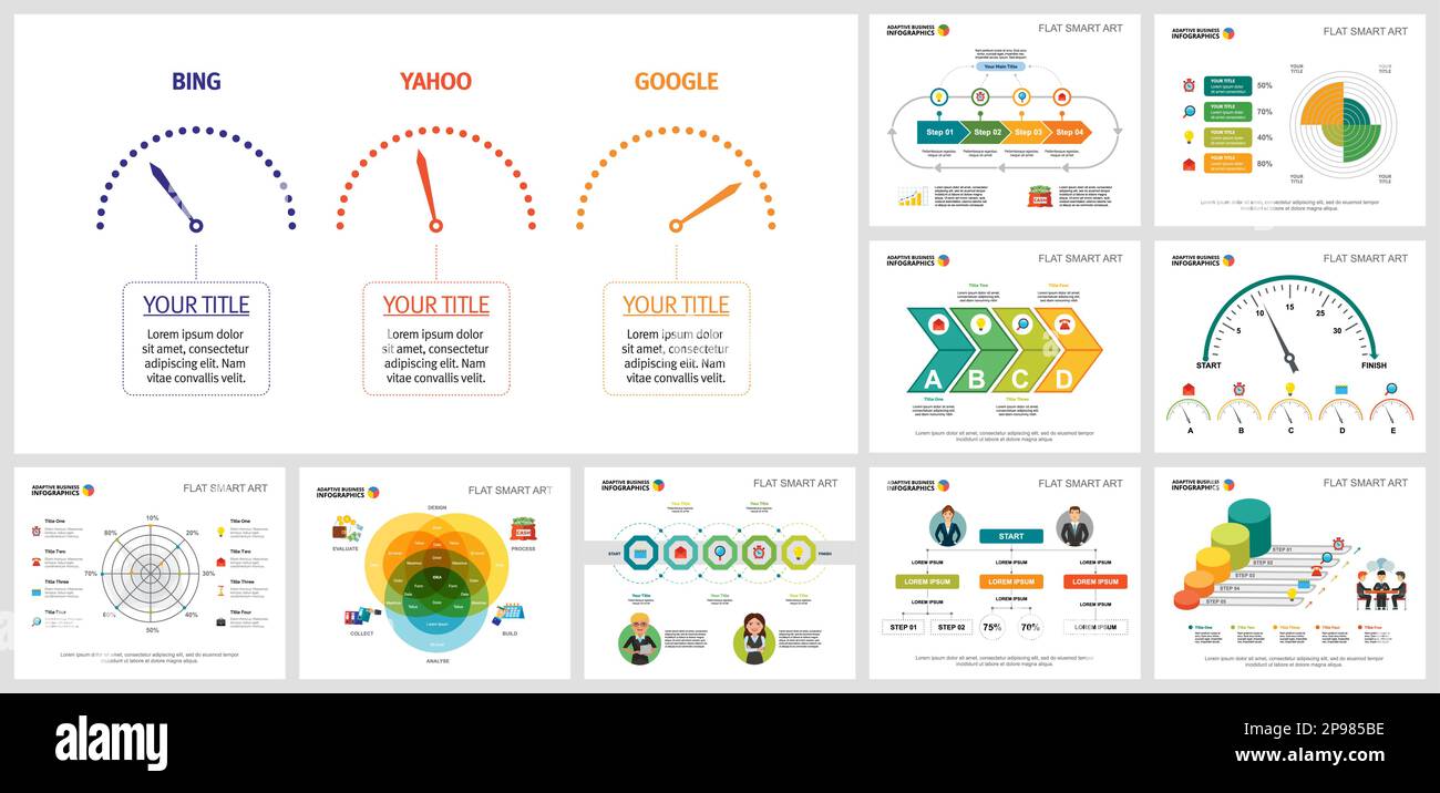 Set of analysis or marketing concept infographic charts Stock Vector ...