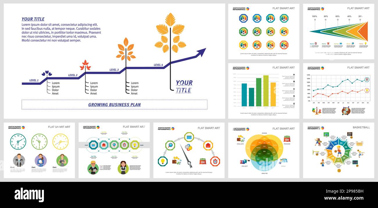 Set of graphic business infographic diagrams Stock Vector Image & Art ...