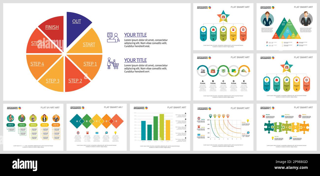 Collage of creative business infographic diagrams for management Stock ...