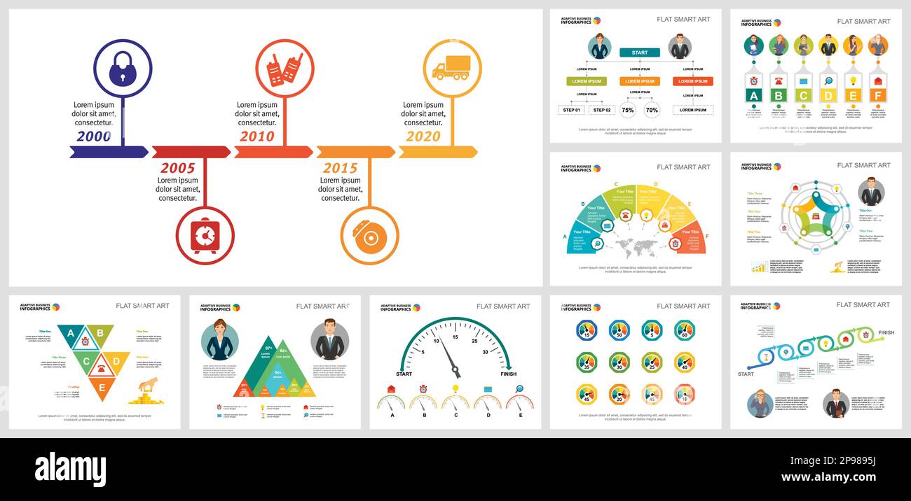 Colorful project or marketing concept infographics set Stock Vector ...