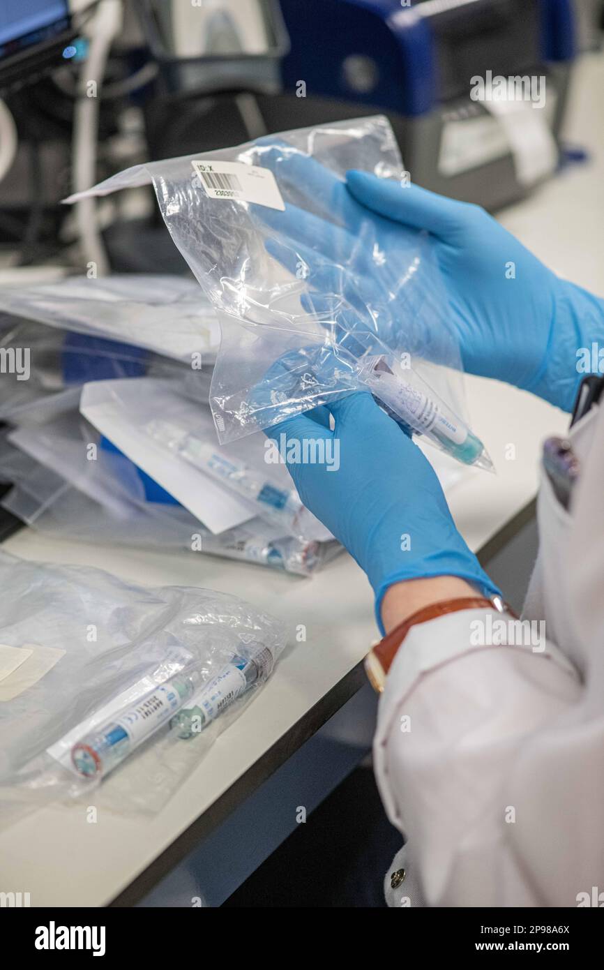 Illustration picture shows the interior of the forensic laboratory at a ...