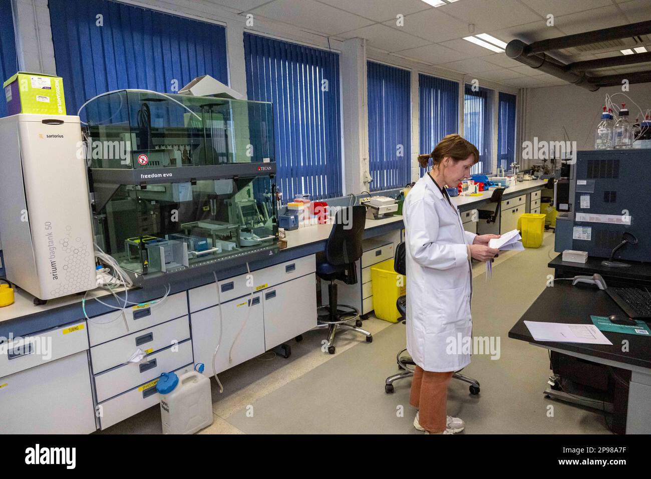 Illustration picture shows and the interior of the forensic laboratory ...