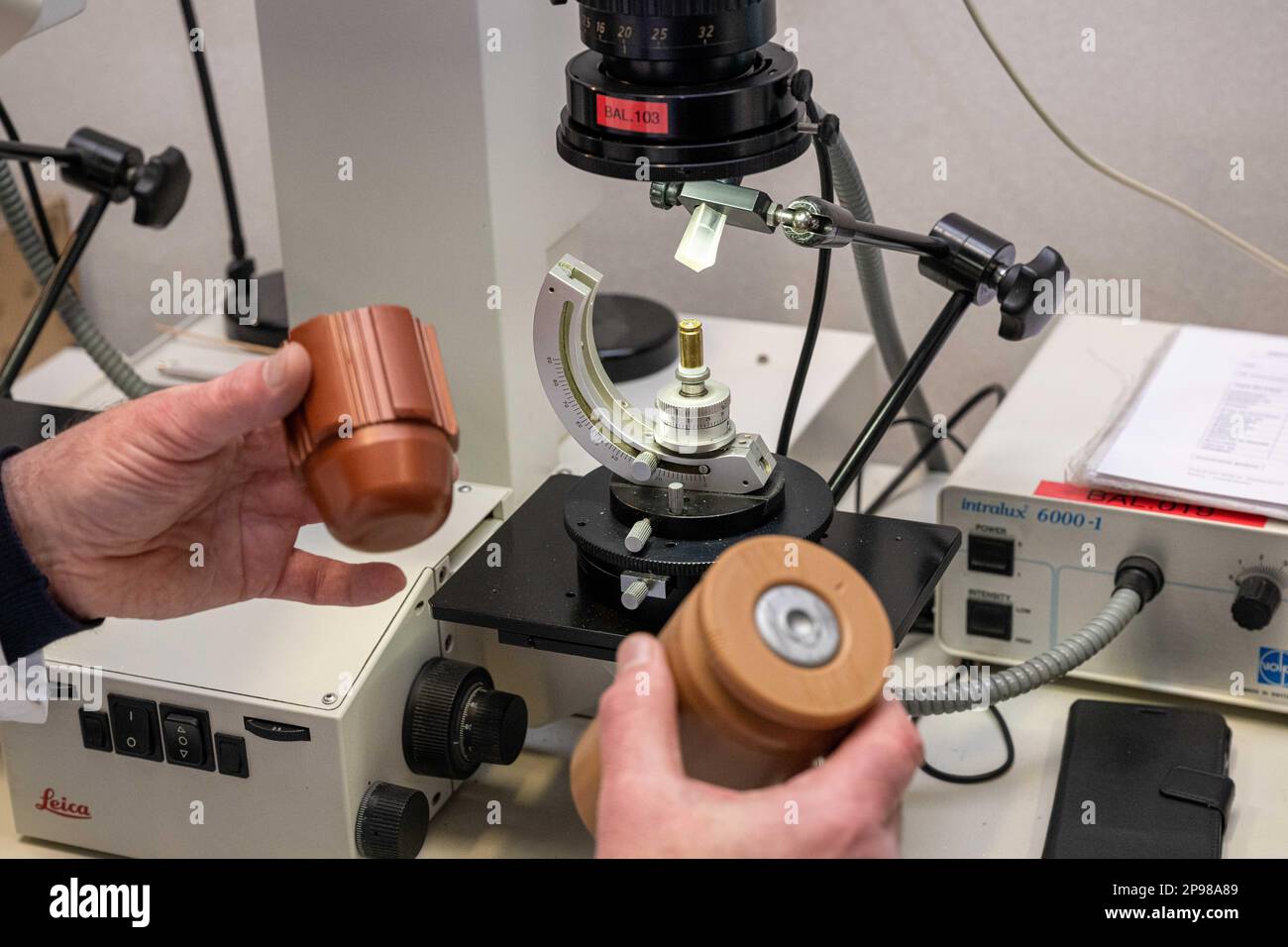 Illustration picture shows bullets being examined in a ballistics ...
