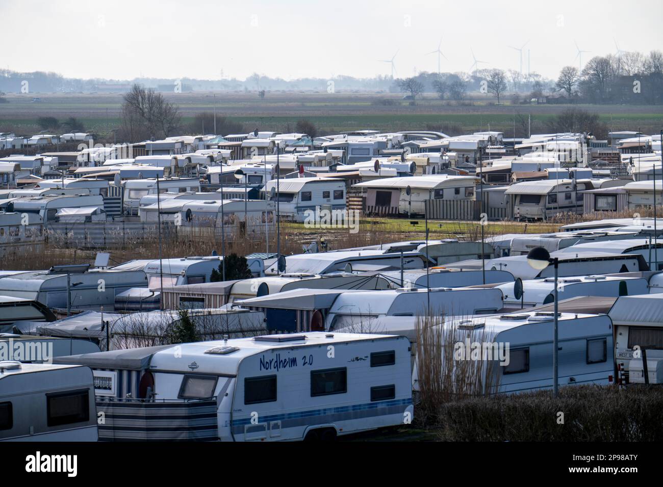 Camping ground, pitch for caravans and motorhomes on the North Sea dyke ...