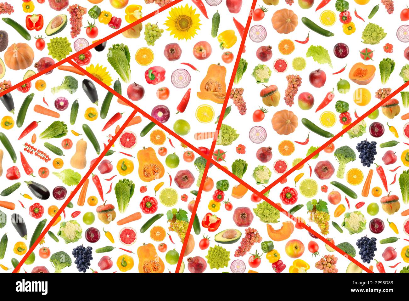Beautiful pattern healthy multi-colored fruits, vegetables and berries ...