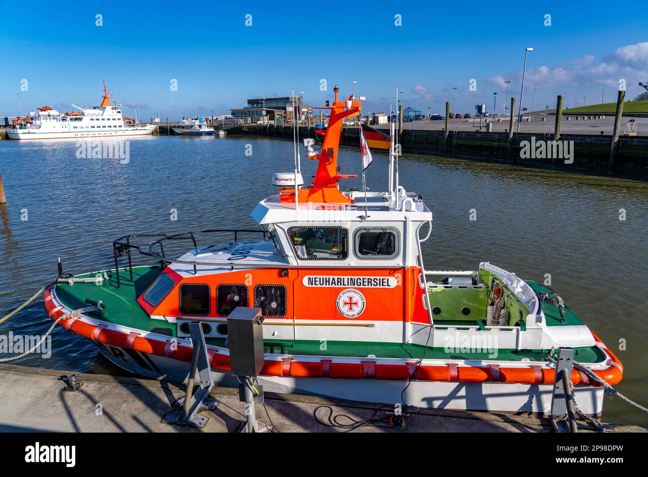 Neuharlingersiel, harbour, rescue boat, DGzRS, Lower Saxony, Germany ...