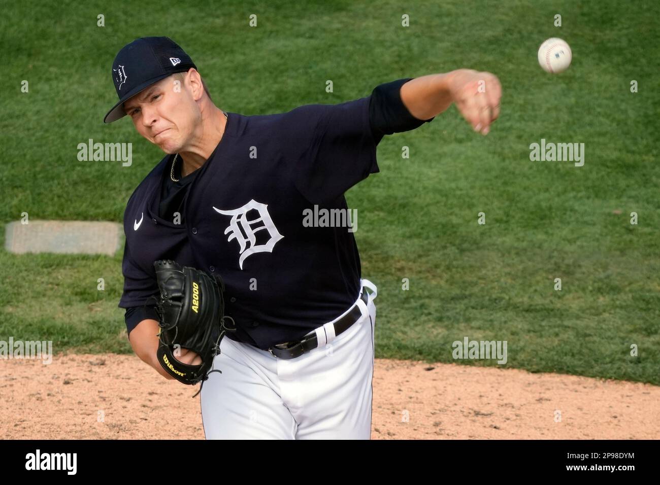 Detroit Tigers pitcher Jace Fry throws against the New York Yankees in ...