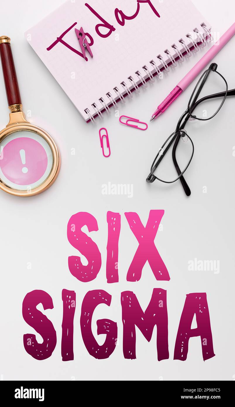 Hand writing sign Six Sigma. Business overview management techniques to ...