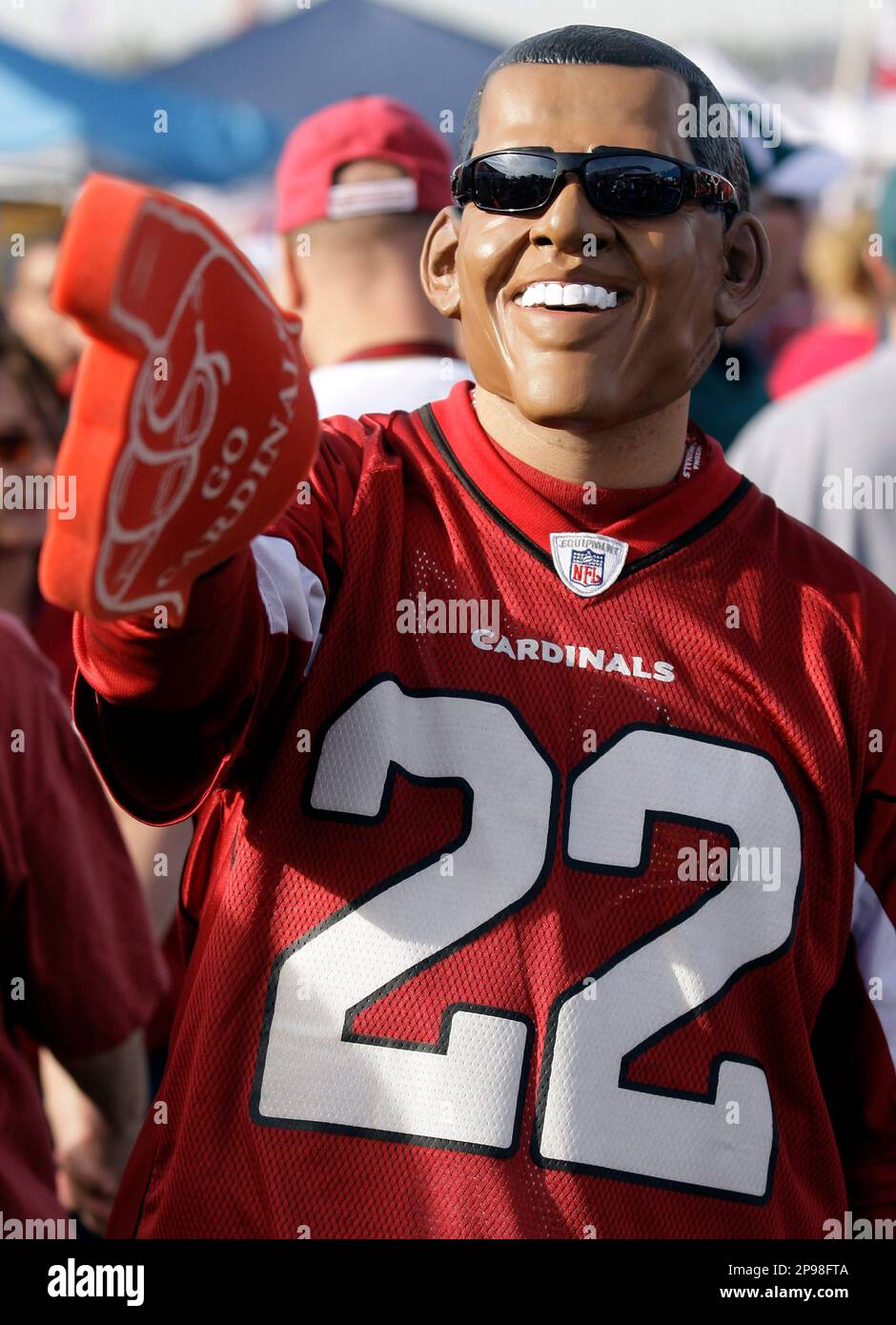 Arizona Cardinals's fan Jose Velasquez, dressed as Barack Obama is seen ...